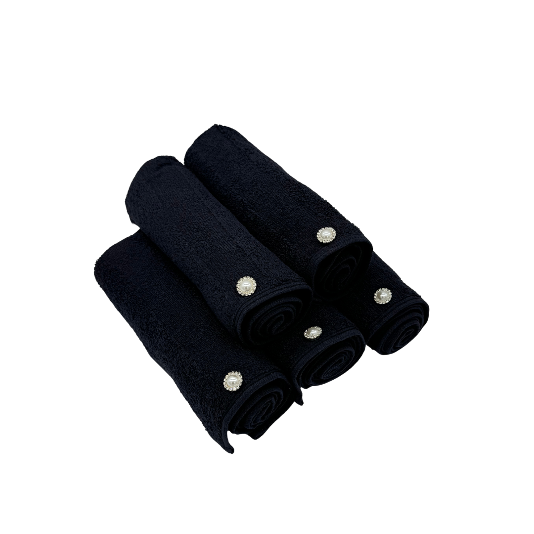 Tech Towel K.Care Black - With Strass Button White (10 Units) – KCare ...
