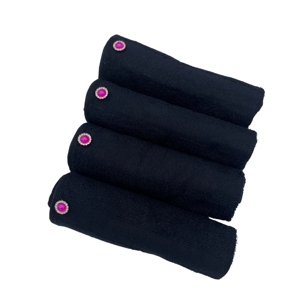 Tech Towel K.Care Black - With Strass Button Pink (10 units) – KCare Beauty